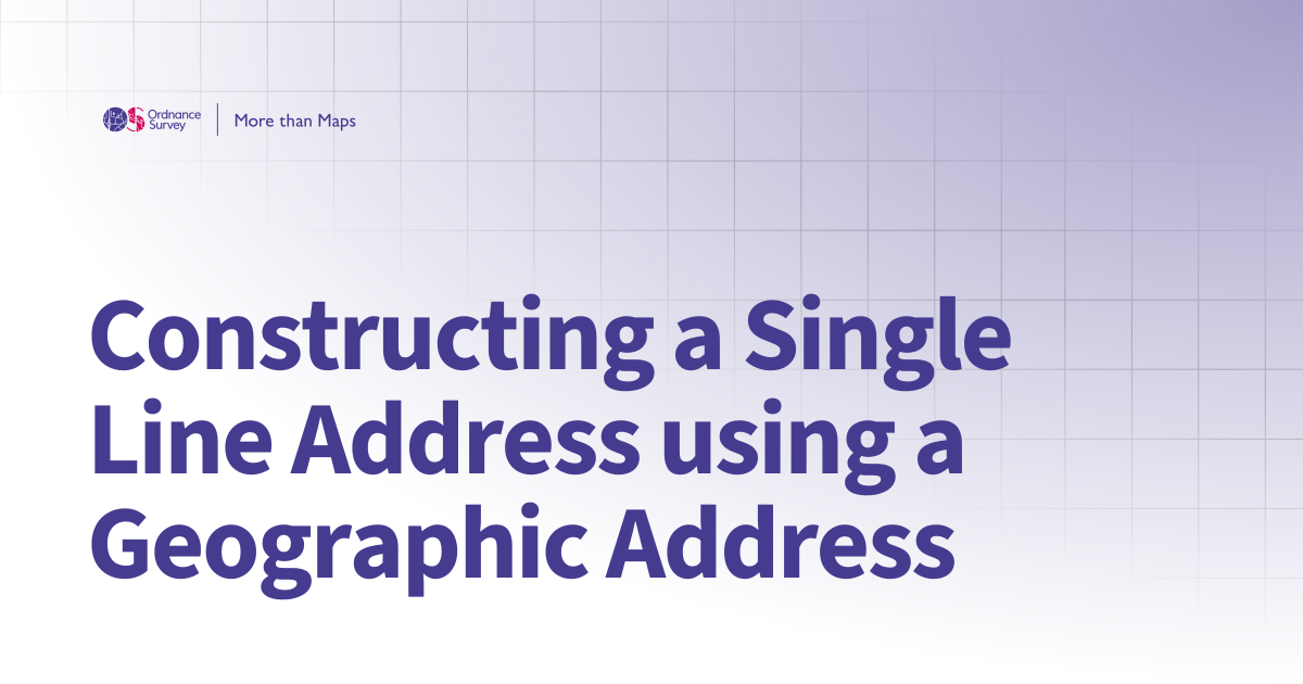 Constructing a Single Line Address using a Geographic Address | More ...