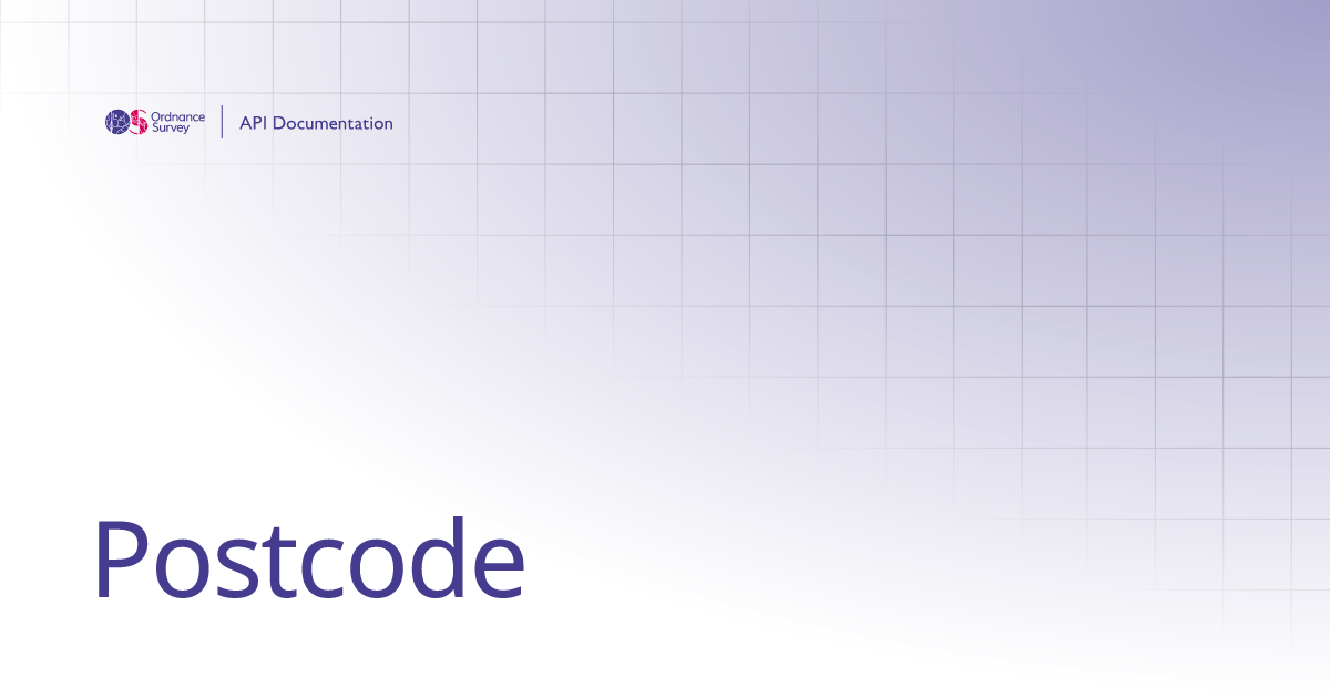 Postcode | OS APIs