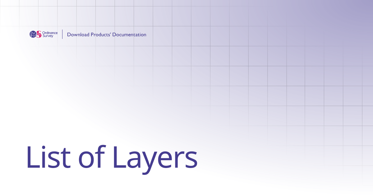 List of Layers | OS Download Products' Documentation