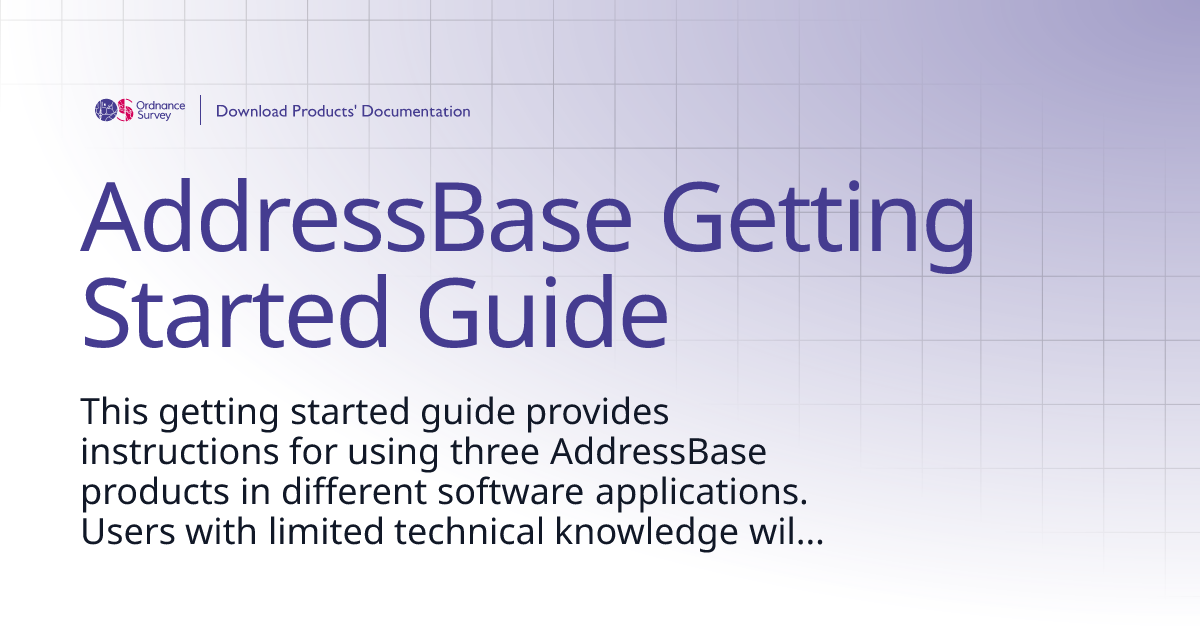AddressBase Getting Started Guide | OS Download Products' Documentation