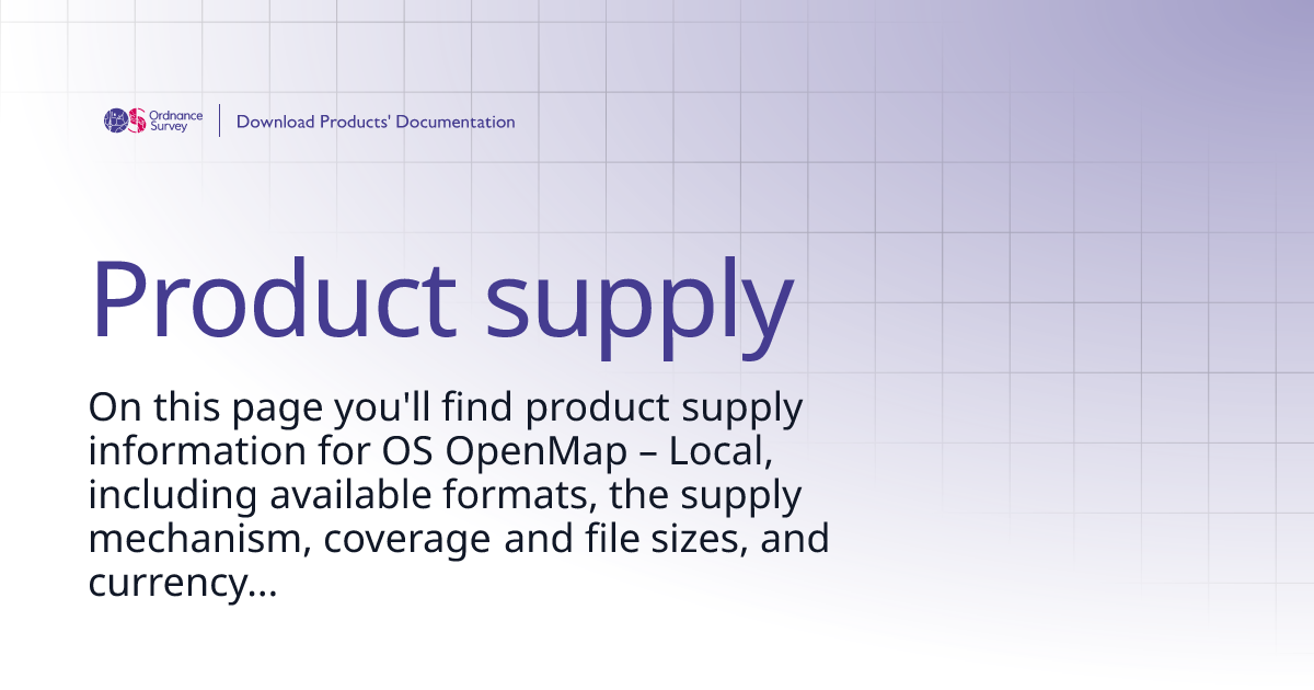 Product supply | OS Download Products' Documentation