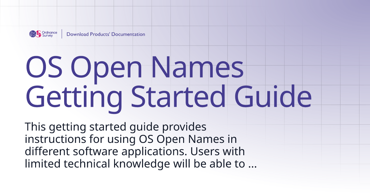 OS Open Names Getting Started Guide | OS Download Products' Documentation