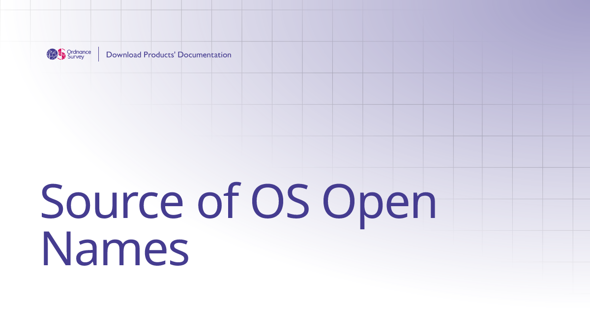 Source of OS Open Names | OS Download Products' Documentation