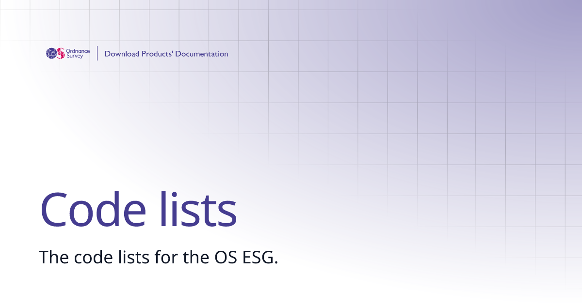 Code lists | OS Download Products' Documentation