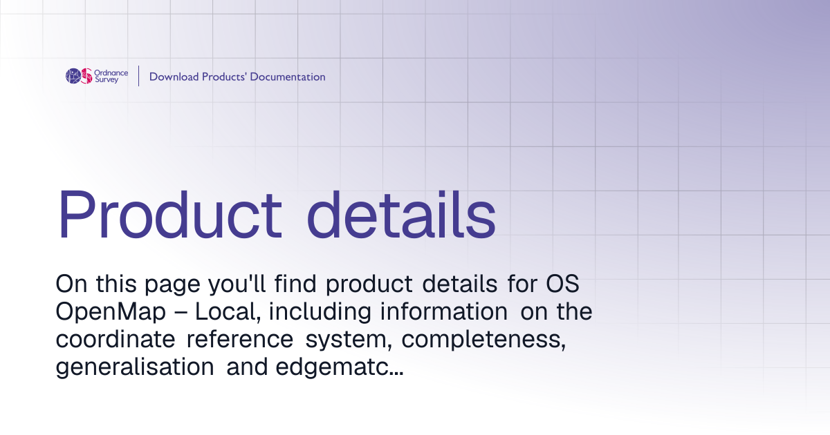 Product details | OS Download Products' Documentation