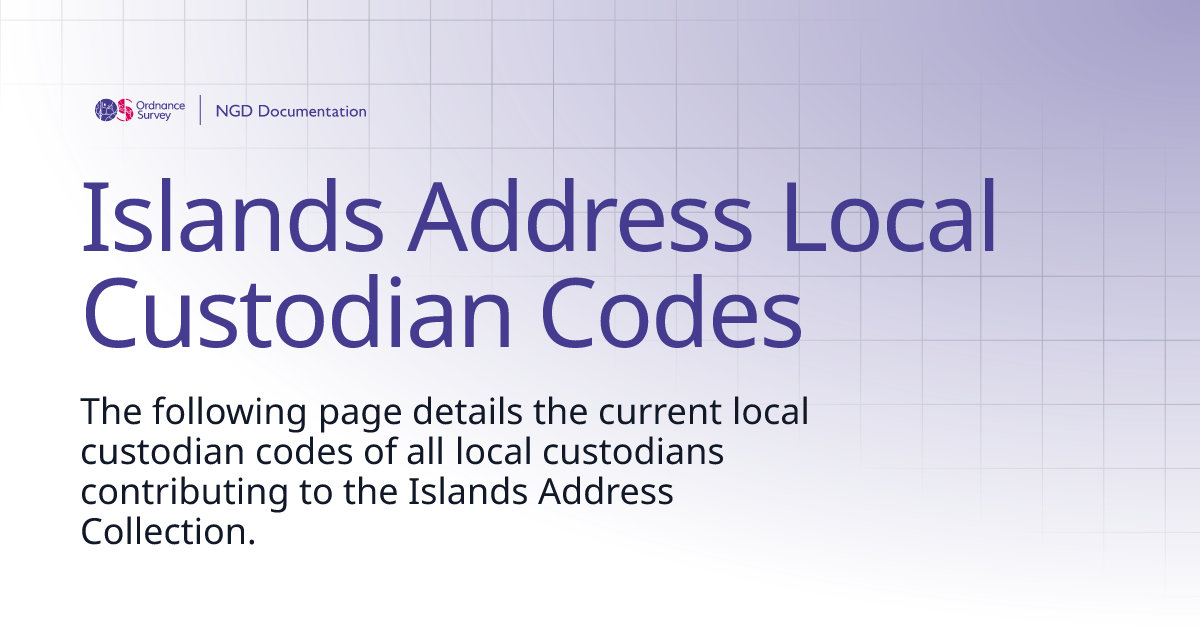 Islands Address Local Custodian Codes | OS National Geographic Database