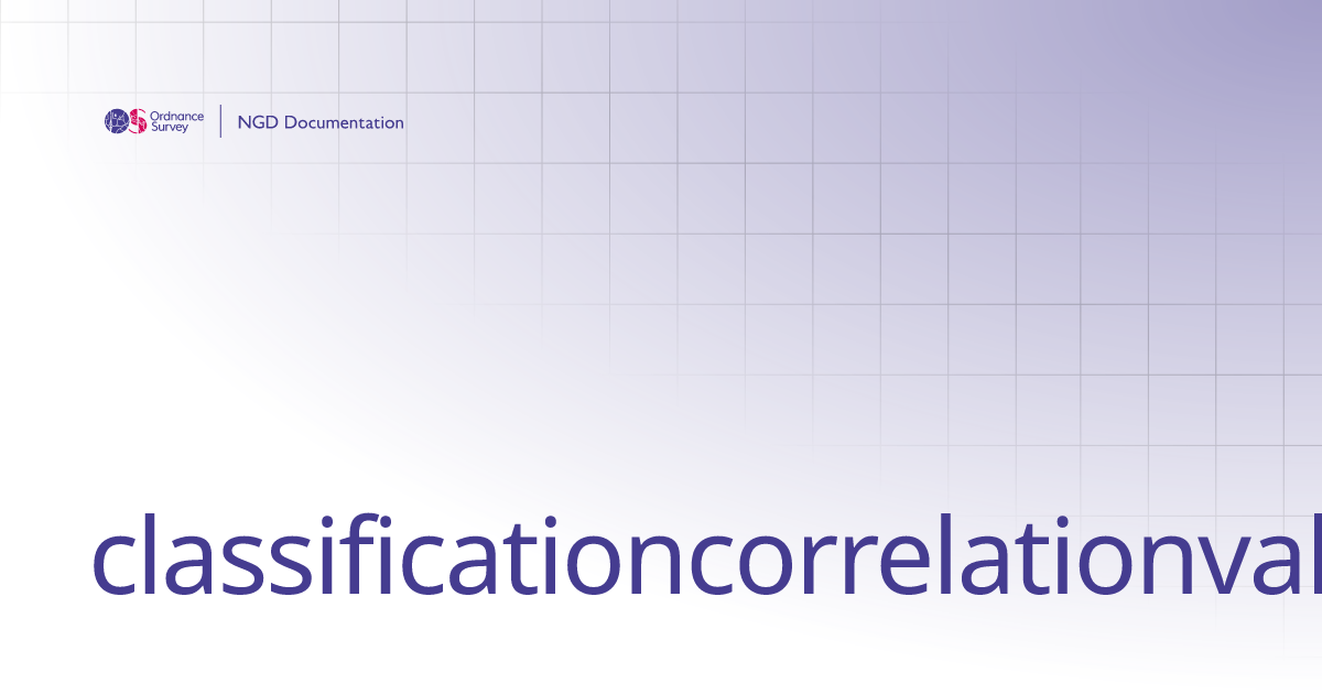 classificationcorrelationvalue | OS National Geographic Database
